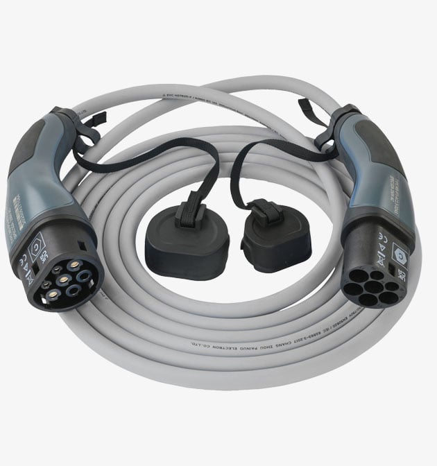 20m Type 2 EV Charging Cable – 7 kW Single‑Phase (Grey)